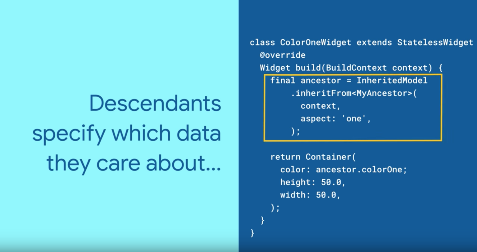 【Flutter】InheritedModelの基本とサンプルコード